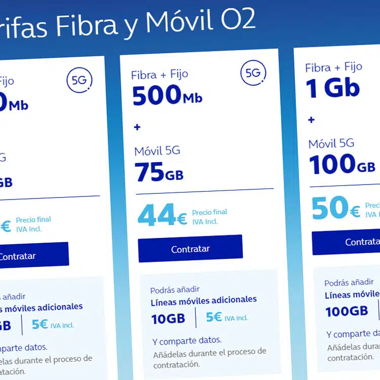 O2 vuelve a contar con cuatro tarifas de fibra y móvil - Movilonia.com