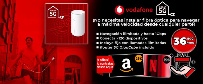Vodafone Hogar 5G + 2 regalos seguros - Movilonia.com