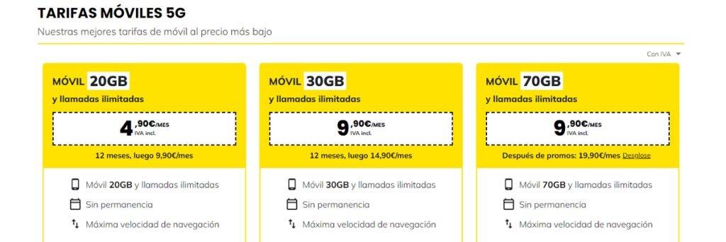 Masmóvil refuerza sus tarifas prepago con 5G y más GB - Movilonia.com